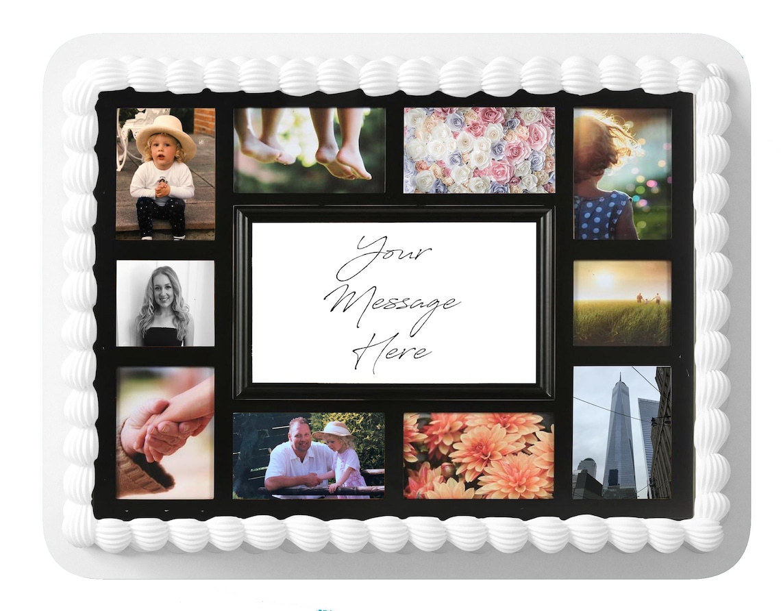 Personalised Collage Picture Frame A4 Size Your Photo and Message ...