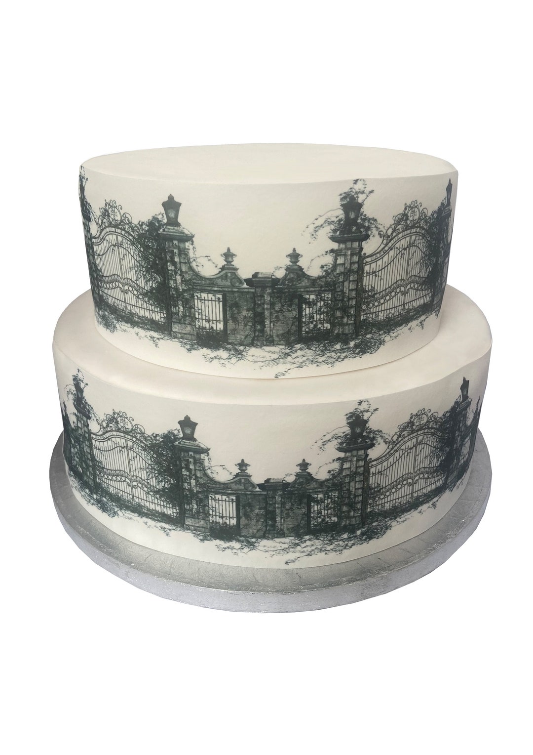 Cemetery Gates Graveyard Halloween Border Ribbon Icing Cake Decoration ...