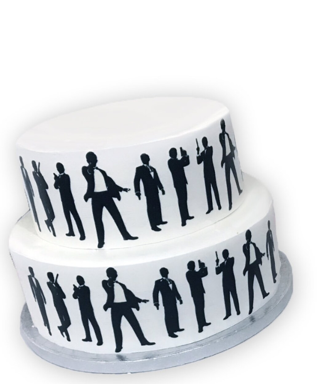 James Bond Secret Agent Spy Themed Ribbon Icing Cake Decoration Topper ...