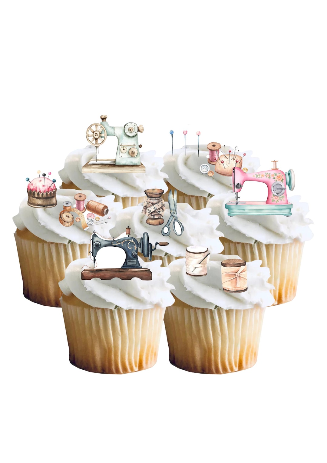 26 Stand up Sewing Sewer Seamstress Edible Stand up Wafer Paper Cake ...