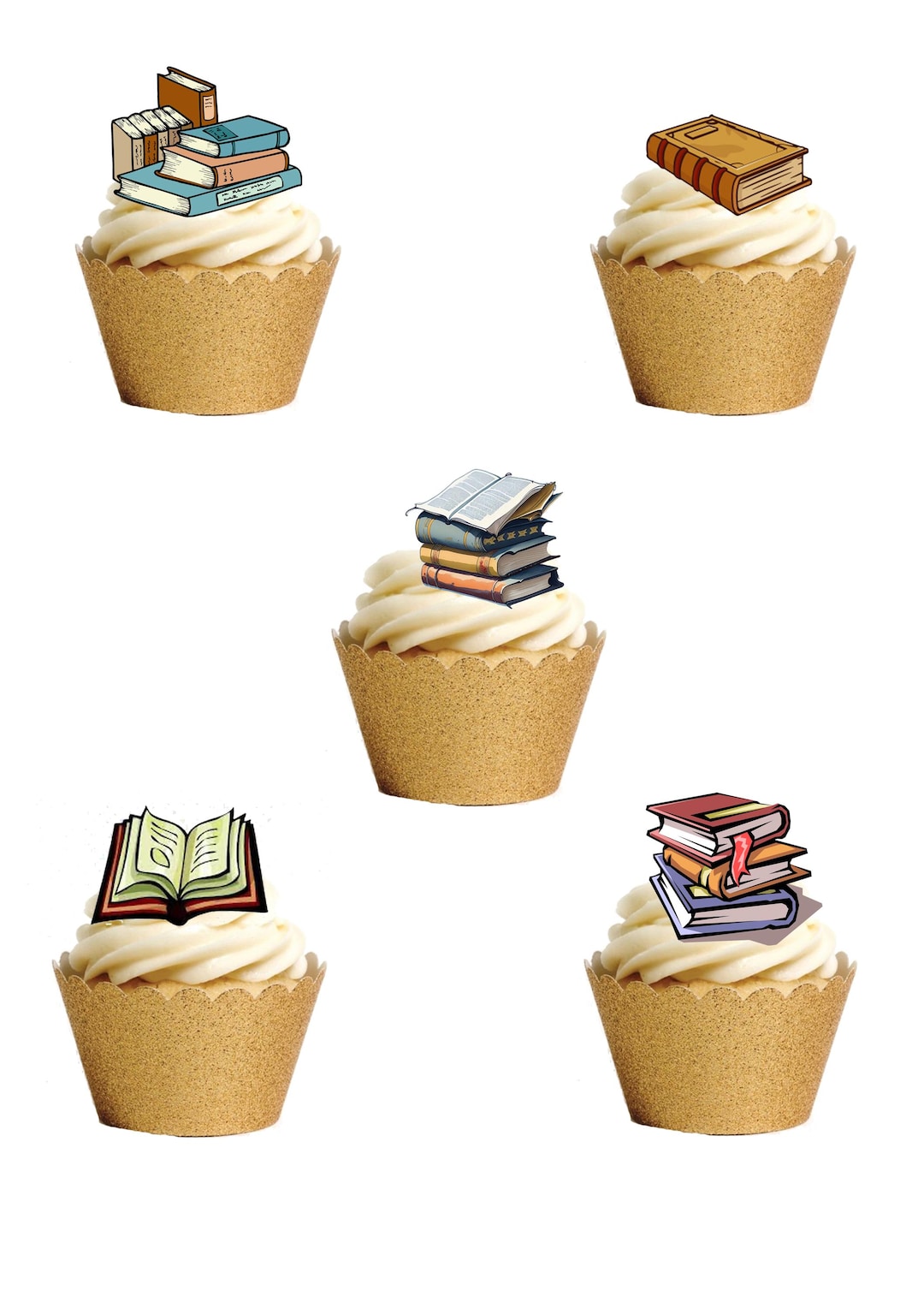 24 Stand up BOOK Reading Novel Edible Wafer Paper Card Cake Cupcake ...