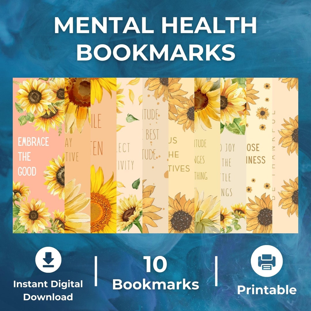 Printable Bookmark Set, Mental Health Bookmarks, Positive Affirmation ...