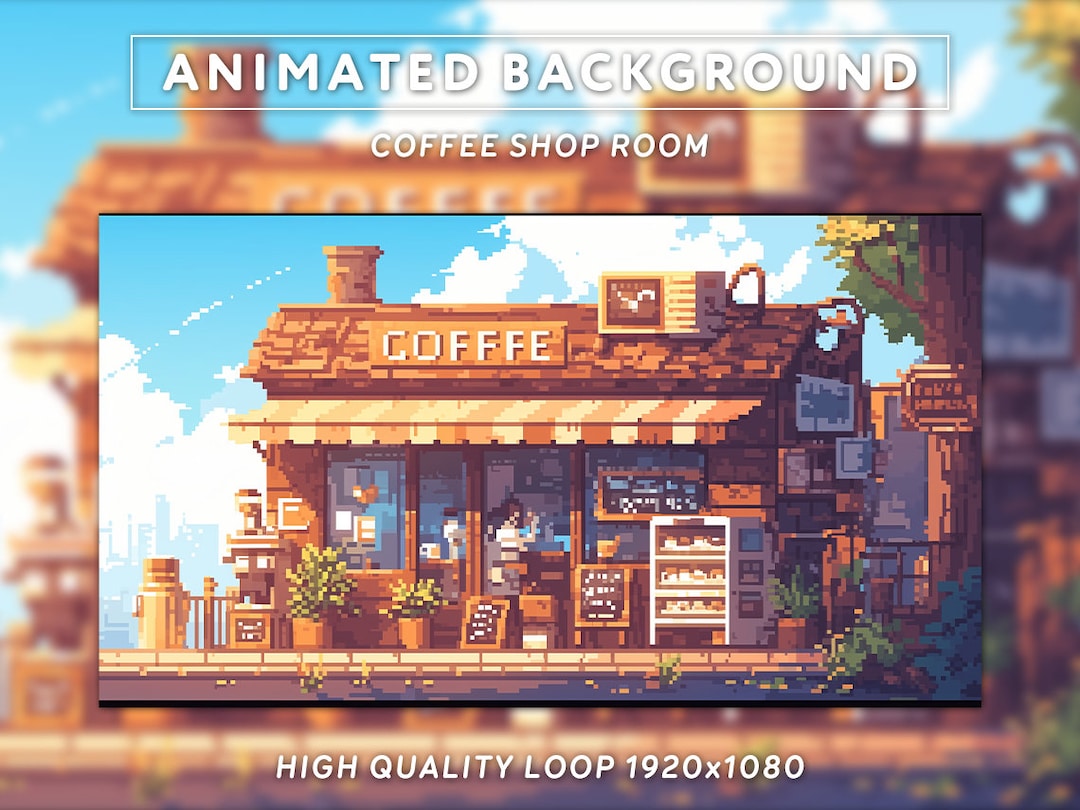 Animated Coffee Shop Background for Vtubers and Streamers Looped ...