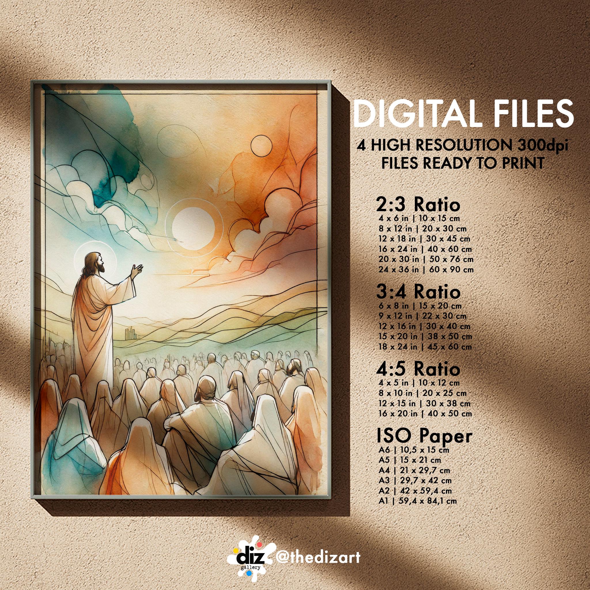 The Sermon on the Mount – Printable Christian Wall Art, Spiritual Home ...