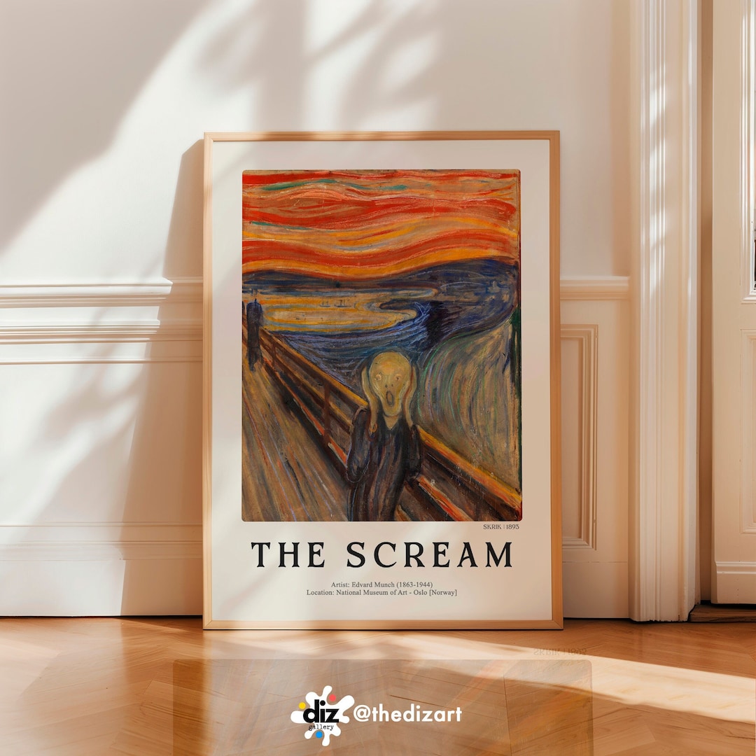 The Scream by Edvard Munch Expressionist Masterpiece Printable Wall Art ...