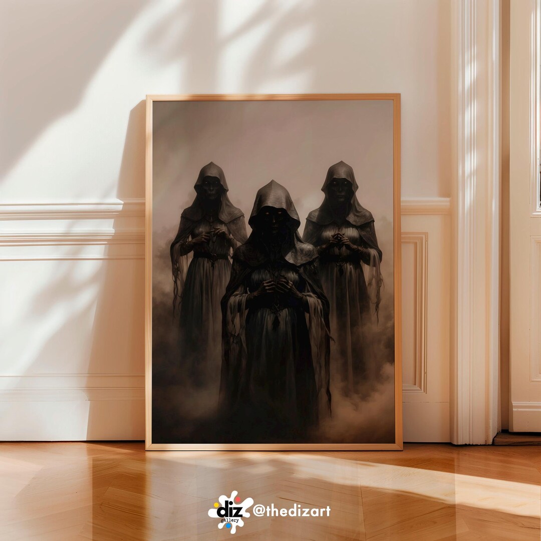The Haunting Coven Art Print - Gothic Dark Academia Wall Art, Witchy ...