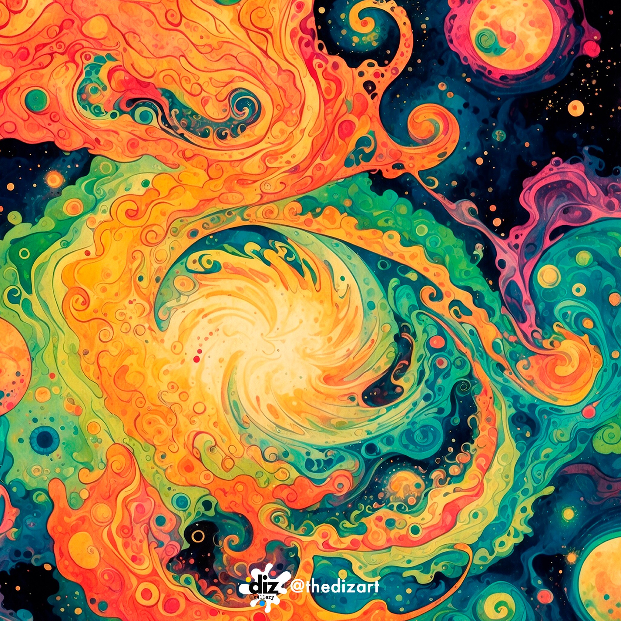 SPACE THEMED Digital Luxury Wall ART, Colorful Home Décor & Printable ...