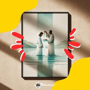 The Baptism of Jesus Christian Wall Art, John the Baptist, Sacred Event ...