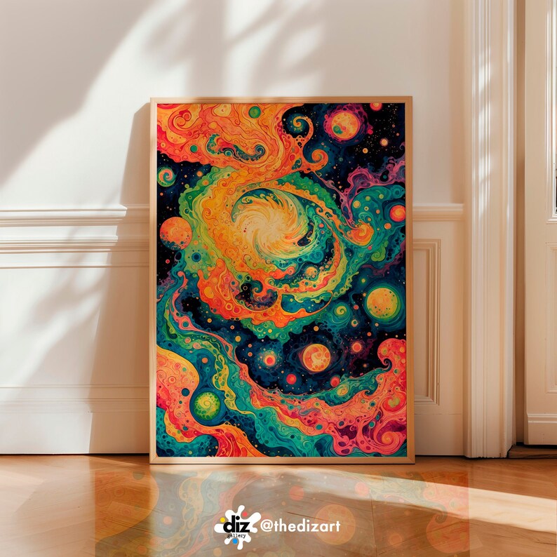 SPACE THEMED Digital Luxury Wall ART, Colorful Home Décor & Printable ...
