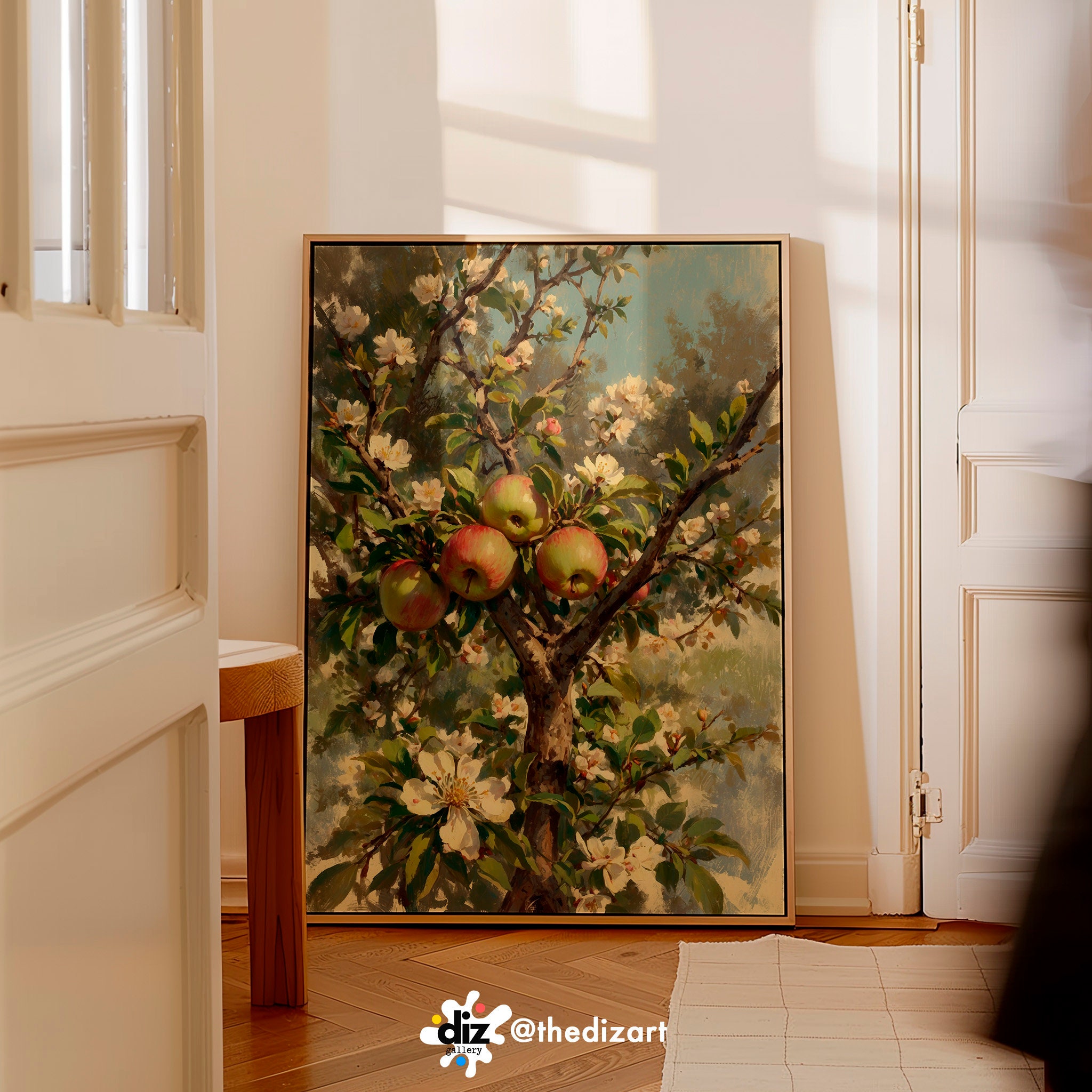 Apple Tree Art Print Vintage Botanical Wall Art Rustic Farmhouse Decor ...