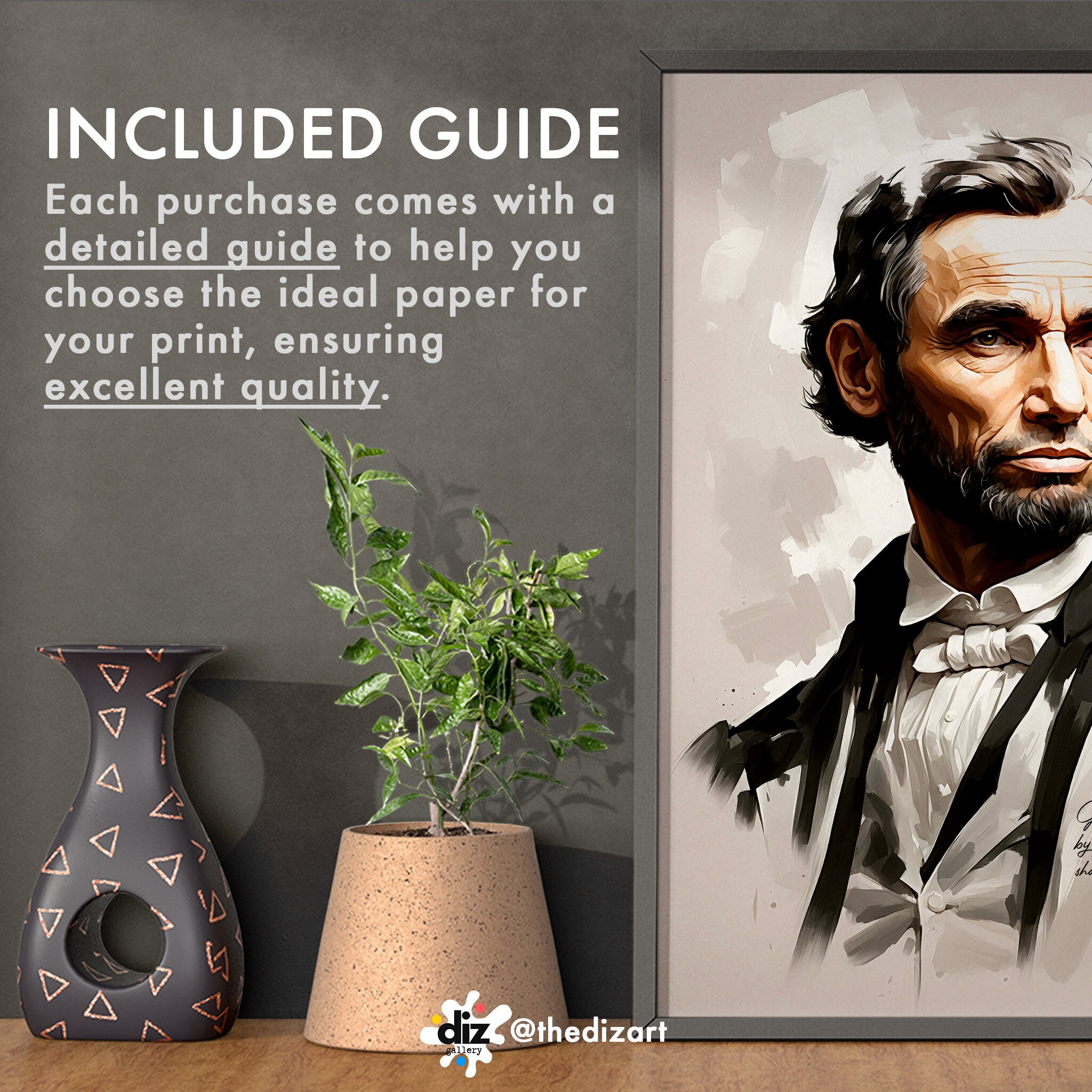 Abraham Lincoln Minimalist Poster, High,quality Digital Print, Instant ...