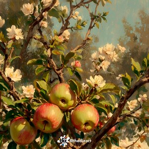 Apple Tree Art Print Vintage Botanical Wall Art Rustic Farmhouse Decor ...