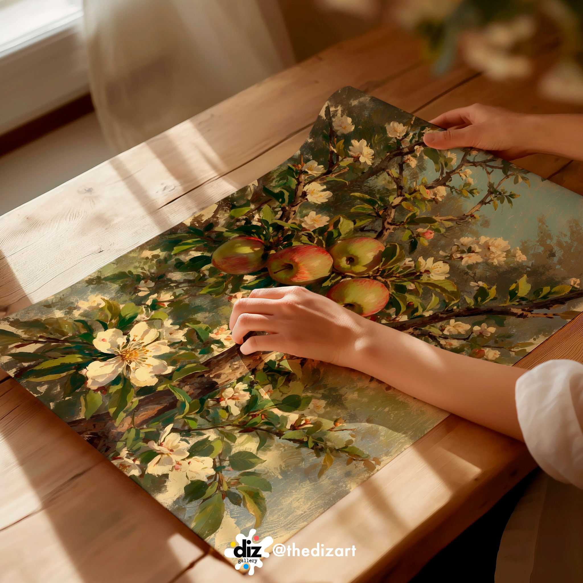 Apple Tree Art Print Vintage Botanical Wall Art Rustic Farmhouse Decor ...