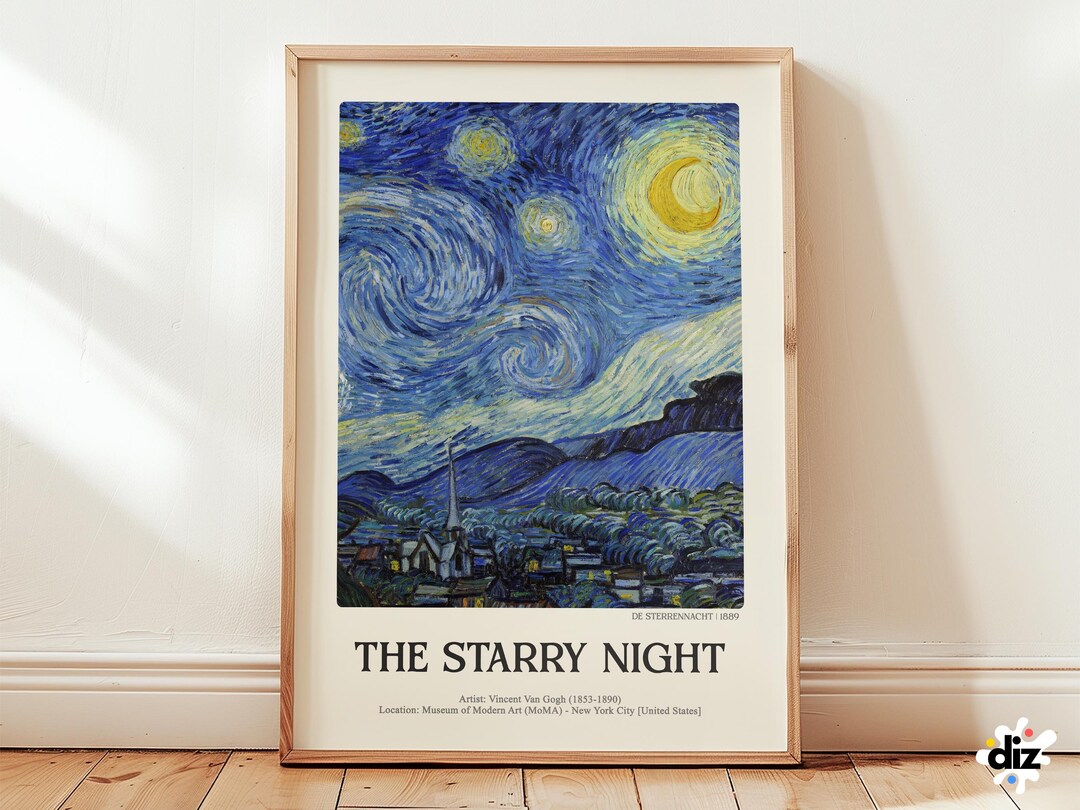 Starry Night Print by Vincent Van Gogh — Gallery Wall Printable Poster ...