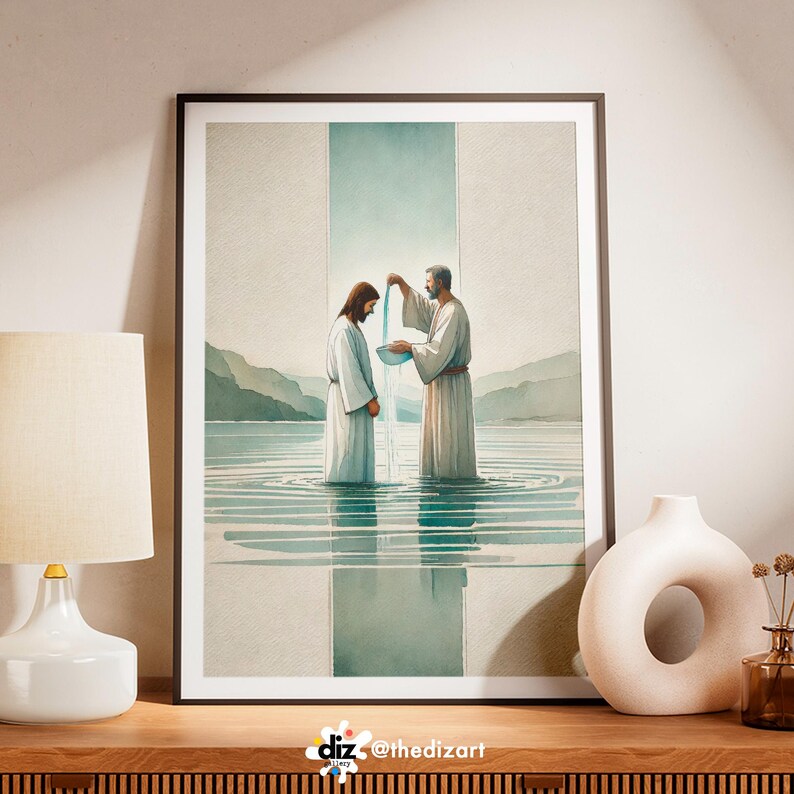 The Baptism of Jesus - Christian Wall Art, John the Baptist, Sacred ...
