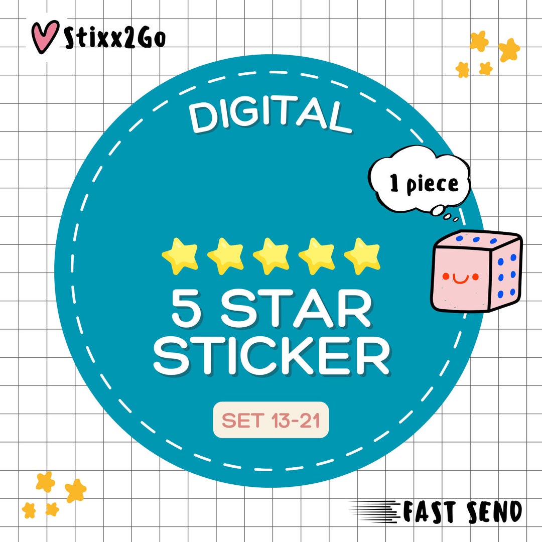 M0N0 G0 5 Star Sticker set 13-21 - Etsy