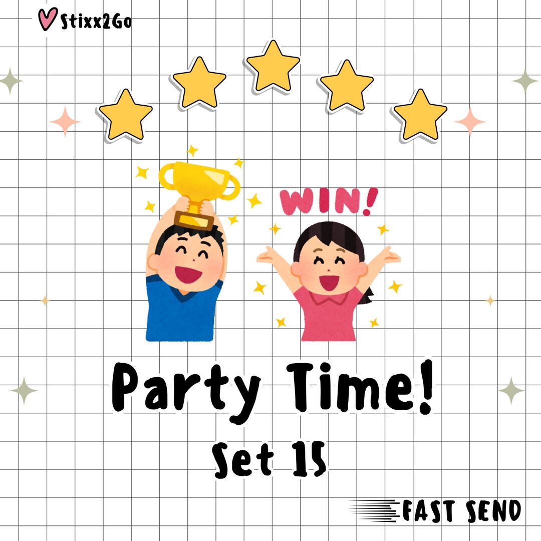 Party Time set 15 5 Star Digital Sticker - Etsy