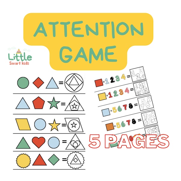 Memory and Attention Activities - Etsy