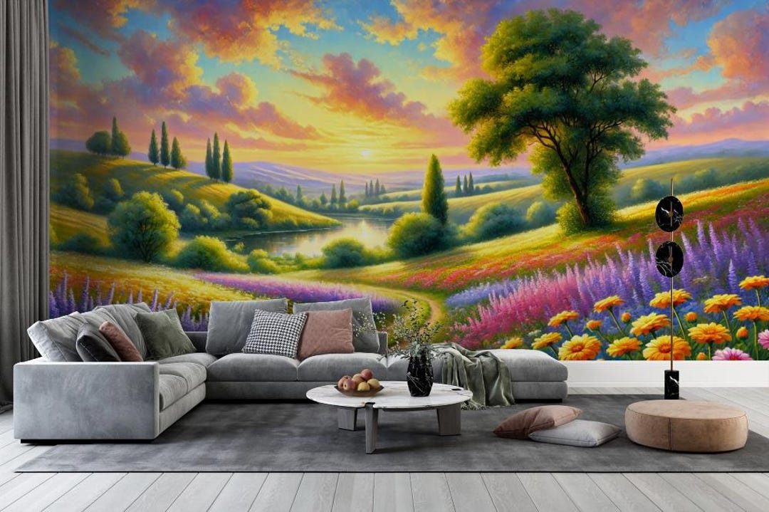 Beautiful Natural Landscape Wallpaper, Vintage Peel and Stick Wallpaper ...