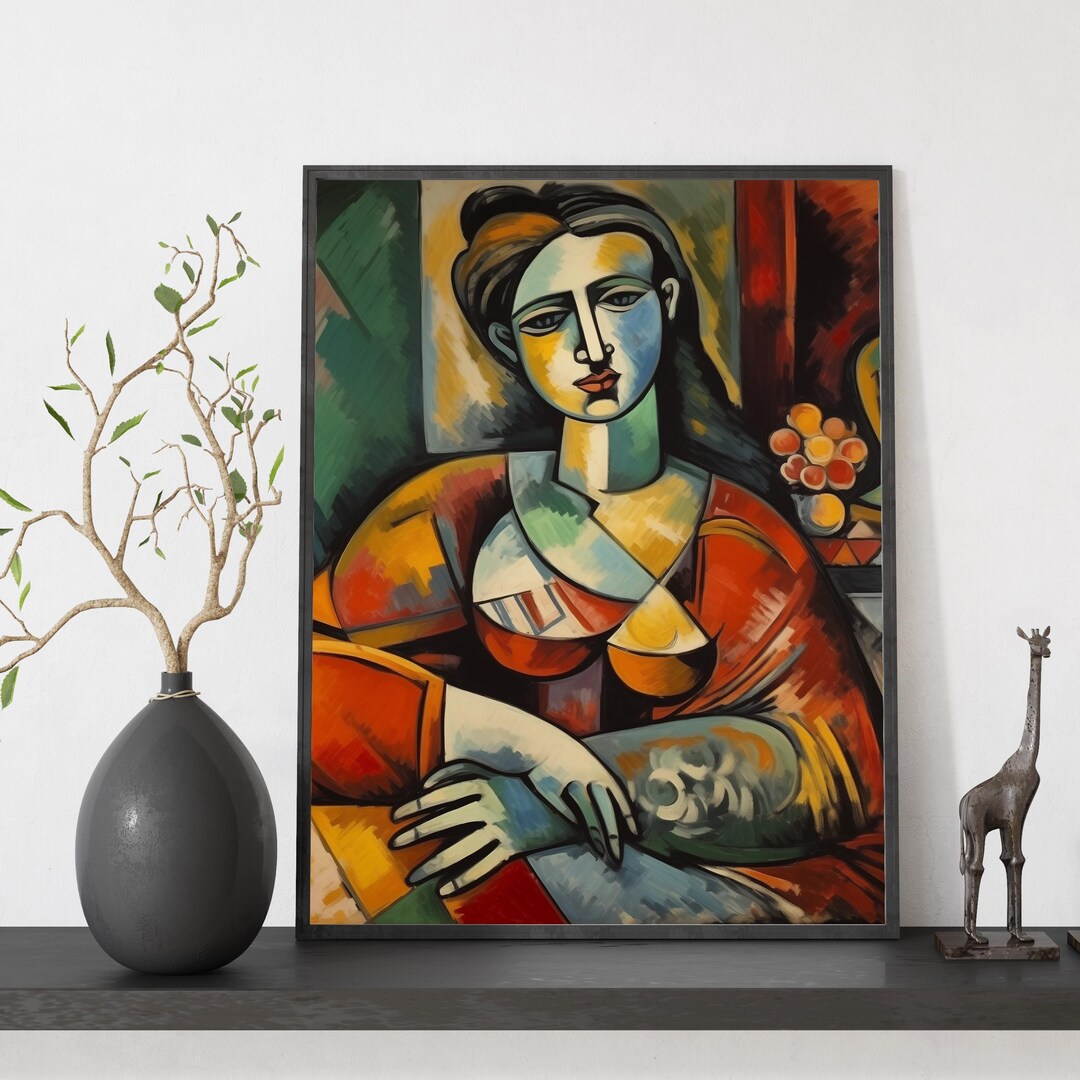 Cubism Style Paint by Numbers Kit for Adult: DIY Acrylic Canvas Art ...