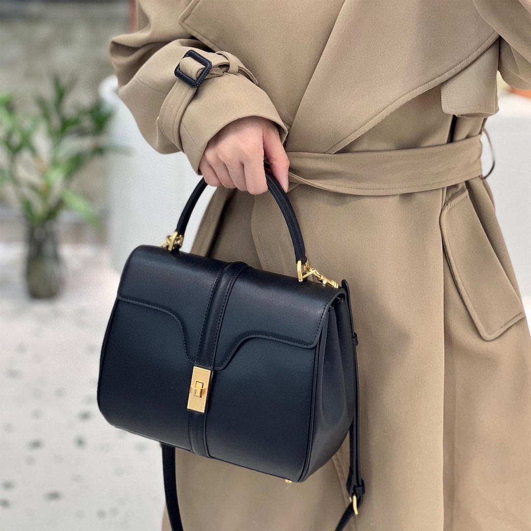 Leather Top Handle Bag, Minimal Women's Handbag, Elegant Leather ...