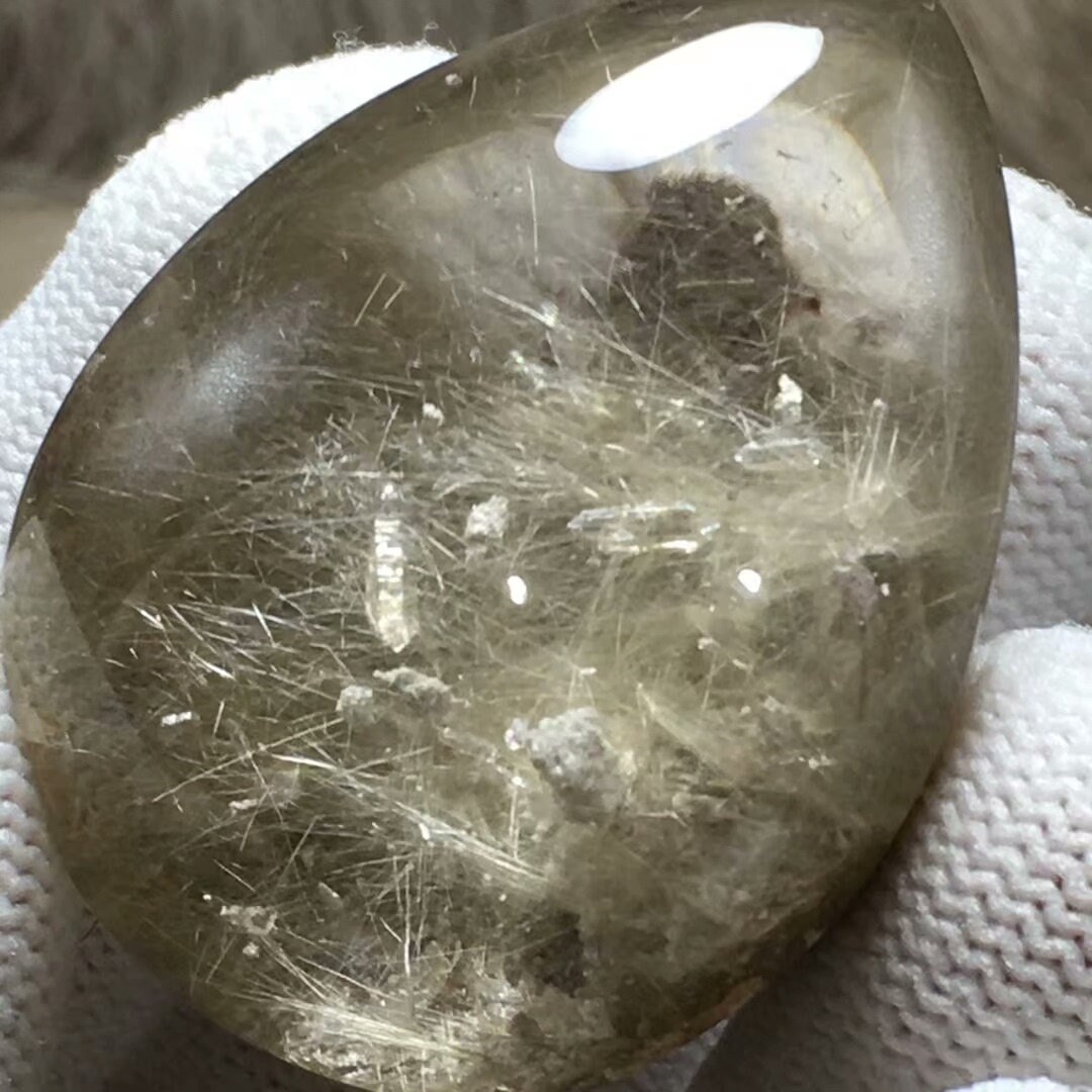 Rutilated Quartz Crystal Pendant, Rutile Quartz Water Drop Pendant ...