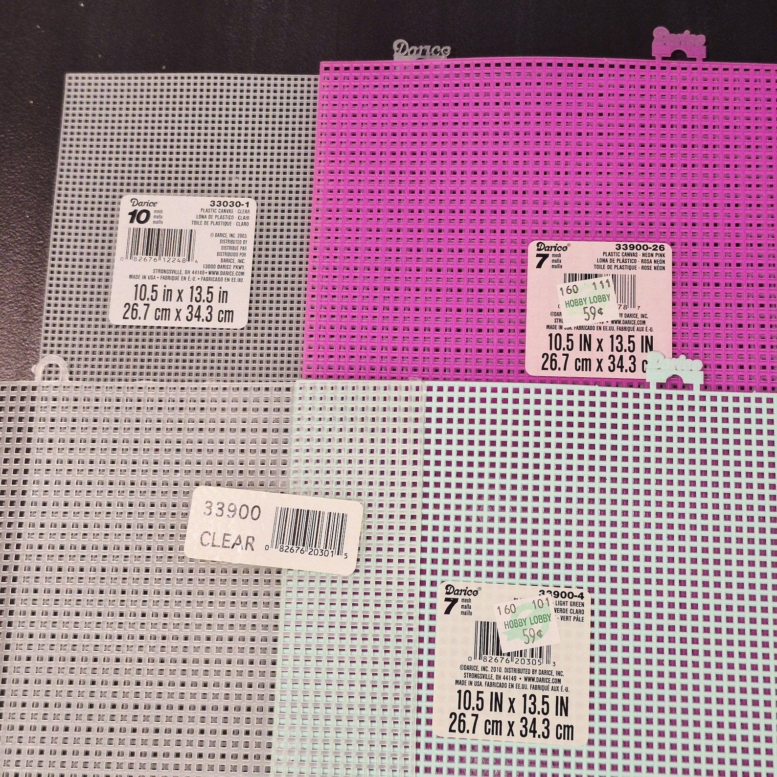 Darice Plastic Canvas Sheet 7ct/10ct: 13.5"x10.5" - You Pick - Pink ...