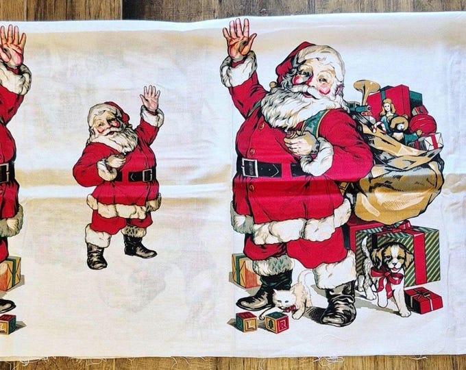 Vintage Christmas Fabric Panel: Santa Claus Cut & Sew - Wamsutta ...