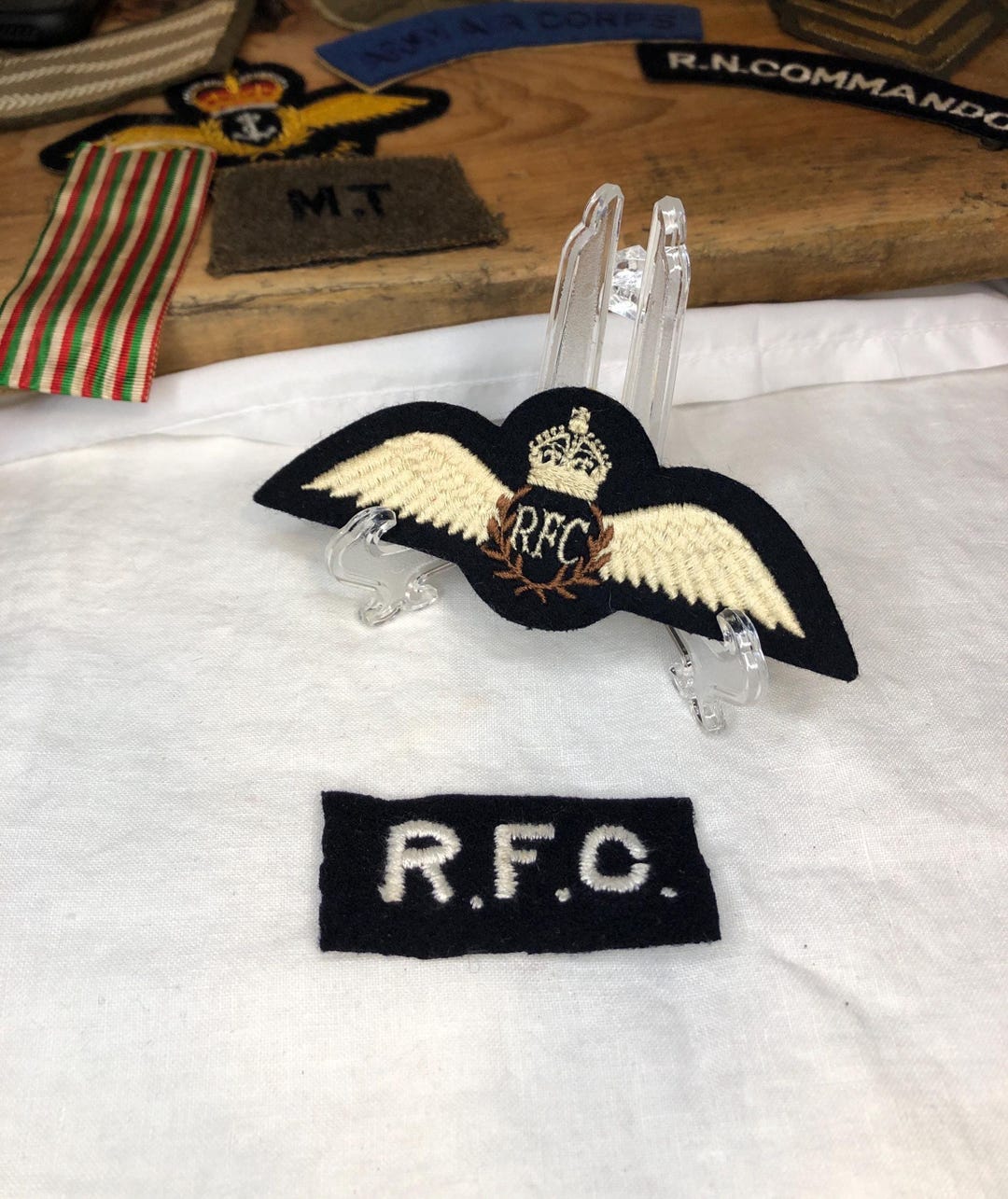 Vintage Set of 2 Pre WWII British Army RFC Royal Flying Corps Flat ...