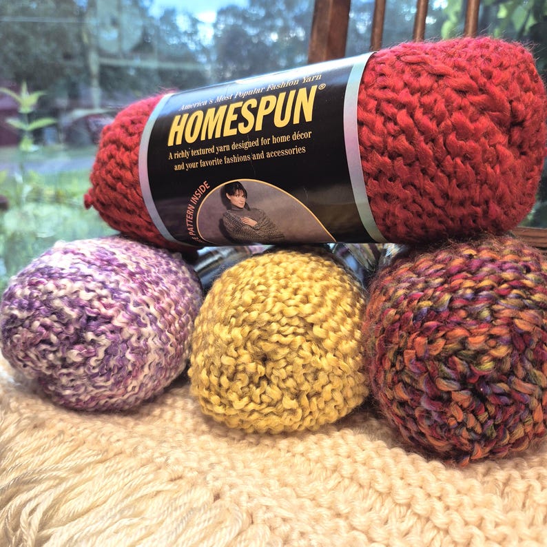 Lion Brand Homespun Yarn: Bulky Acrylic Blend, Honolulu, Chili - Etsy