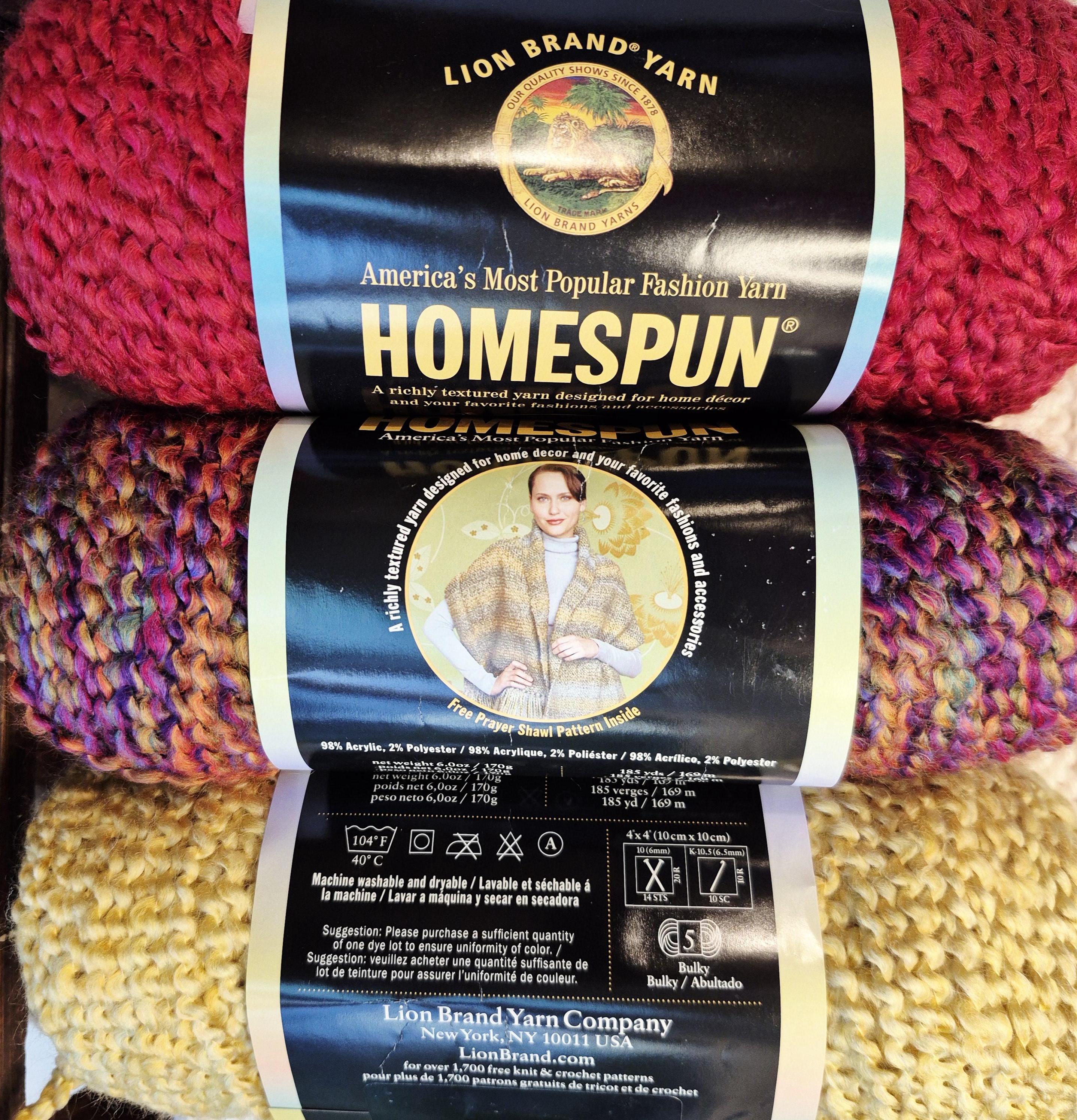 Lion Brand Homespun Yarn: Bulky Acrylic Blend, Honolulu, Chili - Etsy