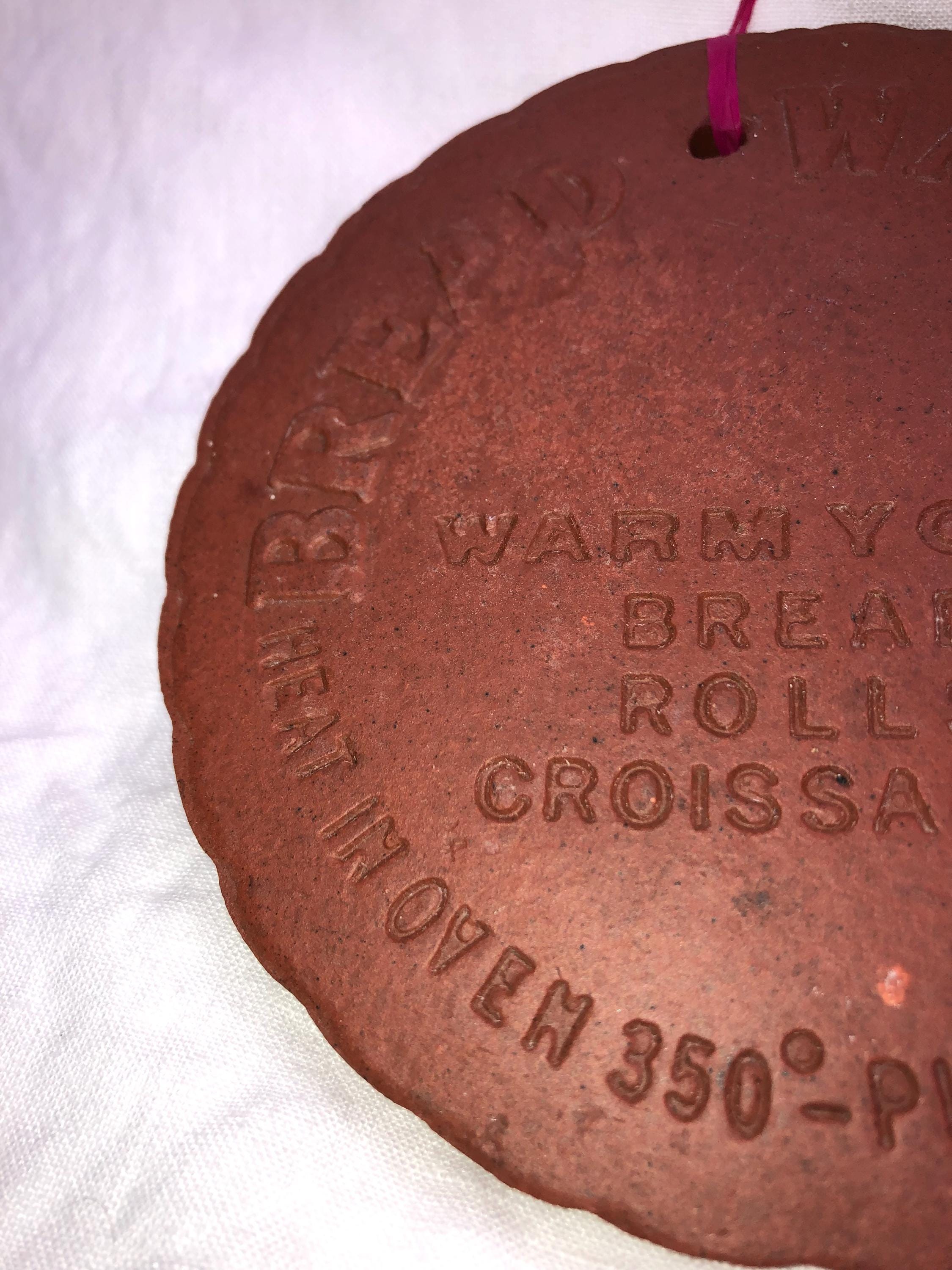 Vintage Terra Cotta Bread Buns Croissants Warmer 5 Diameter Breakfast ...