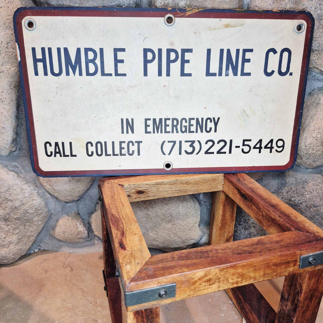 Vintage Metal Caution Sign: Humble Pipe Line Co - Etsy