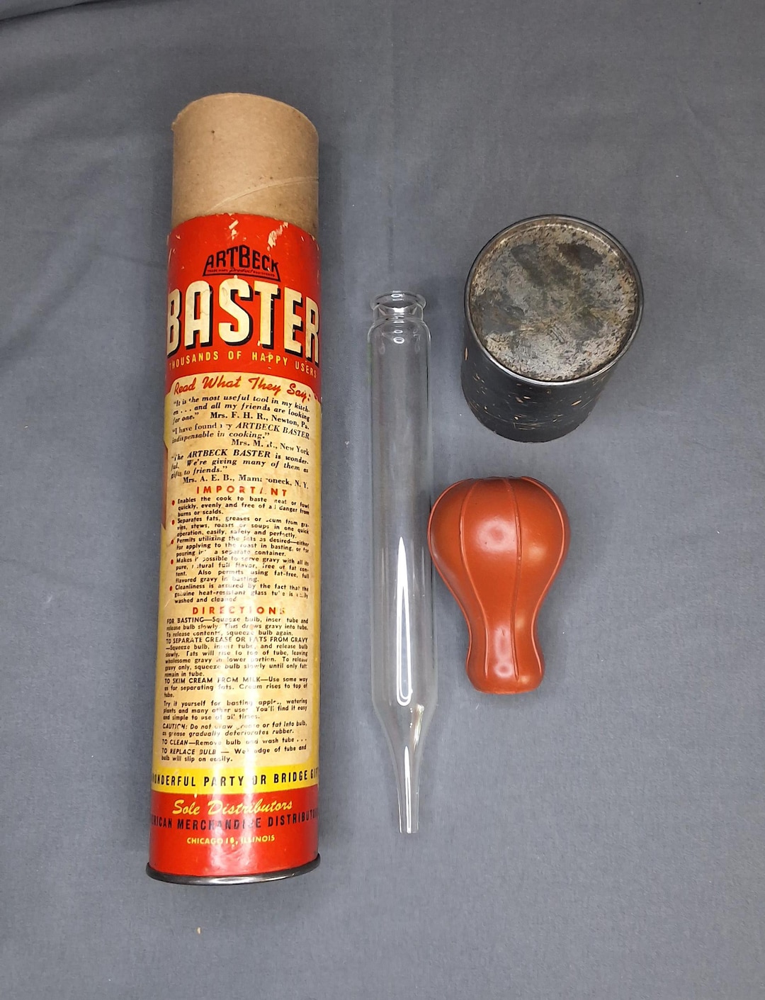 Vintage Artbeck Baster Pyrex Glass Food Basting Utensil Box 12" Tall ...