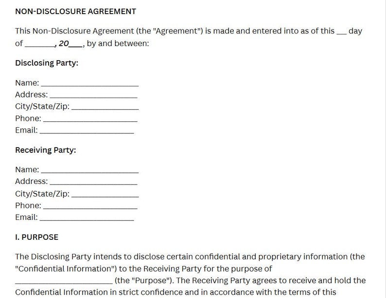 NDA, Non-disclosure Agreement - Etsy