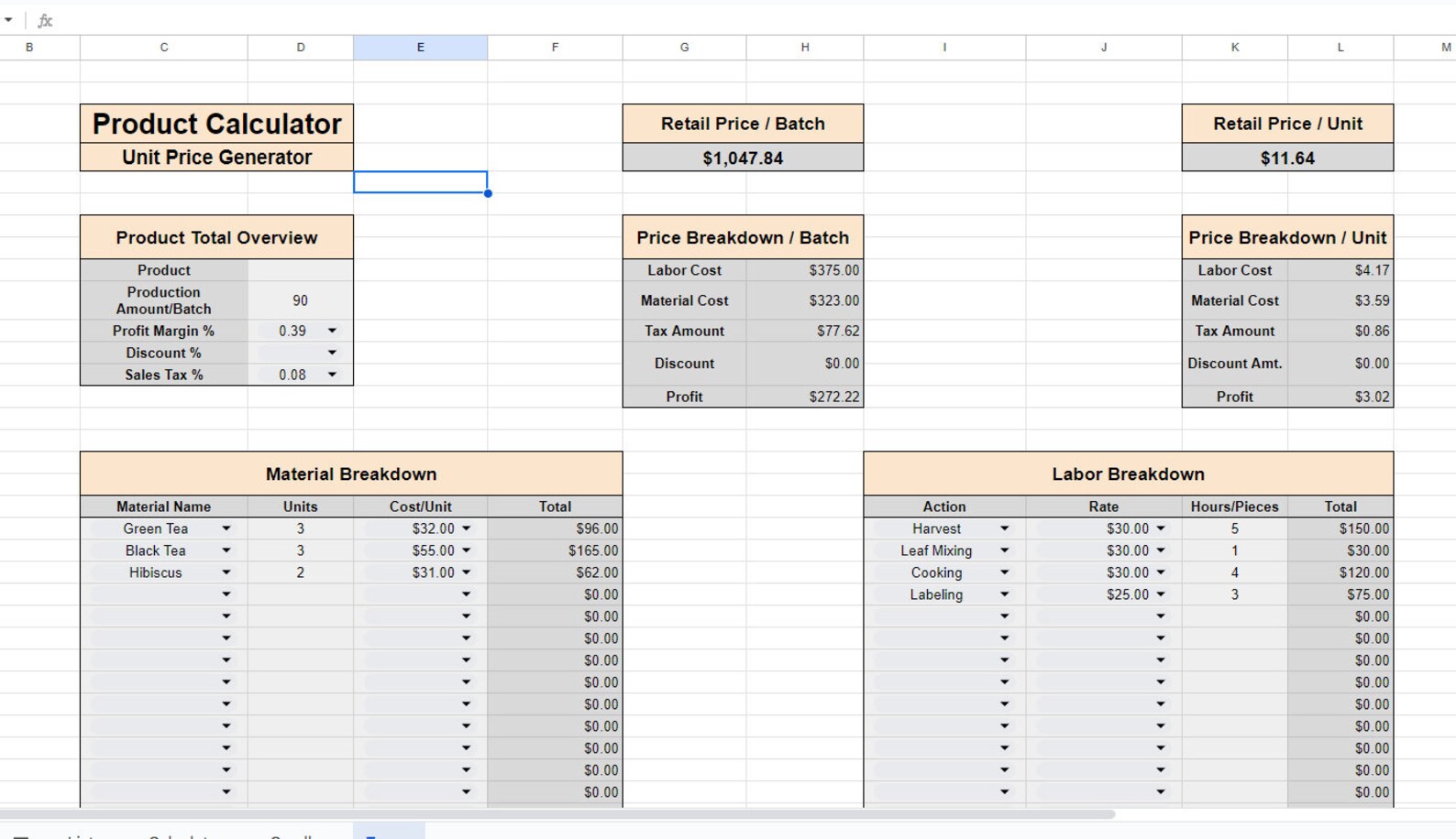 Unit Price Calculator. A Simple Spreadsheet That All Businesses Can Use ...