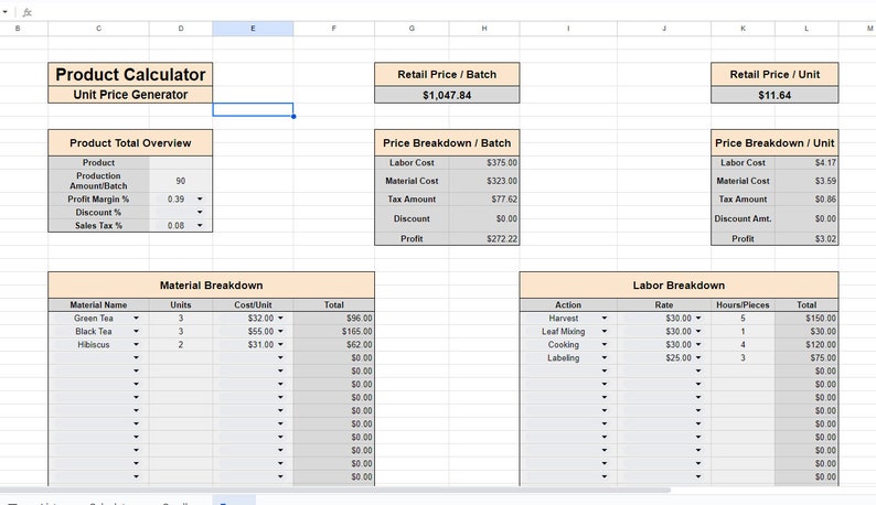 Unit Price Calculator. A Simple Spreadsheet That All Businesses Can Use ...