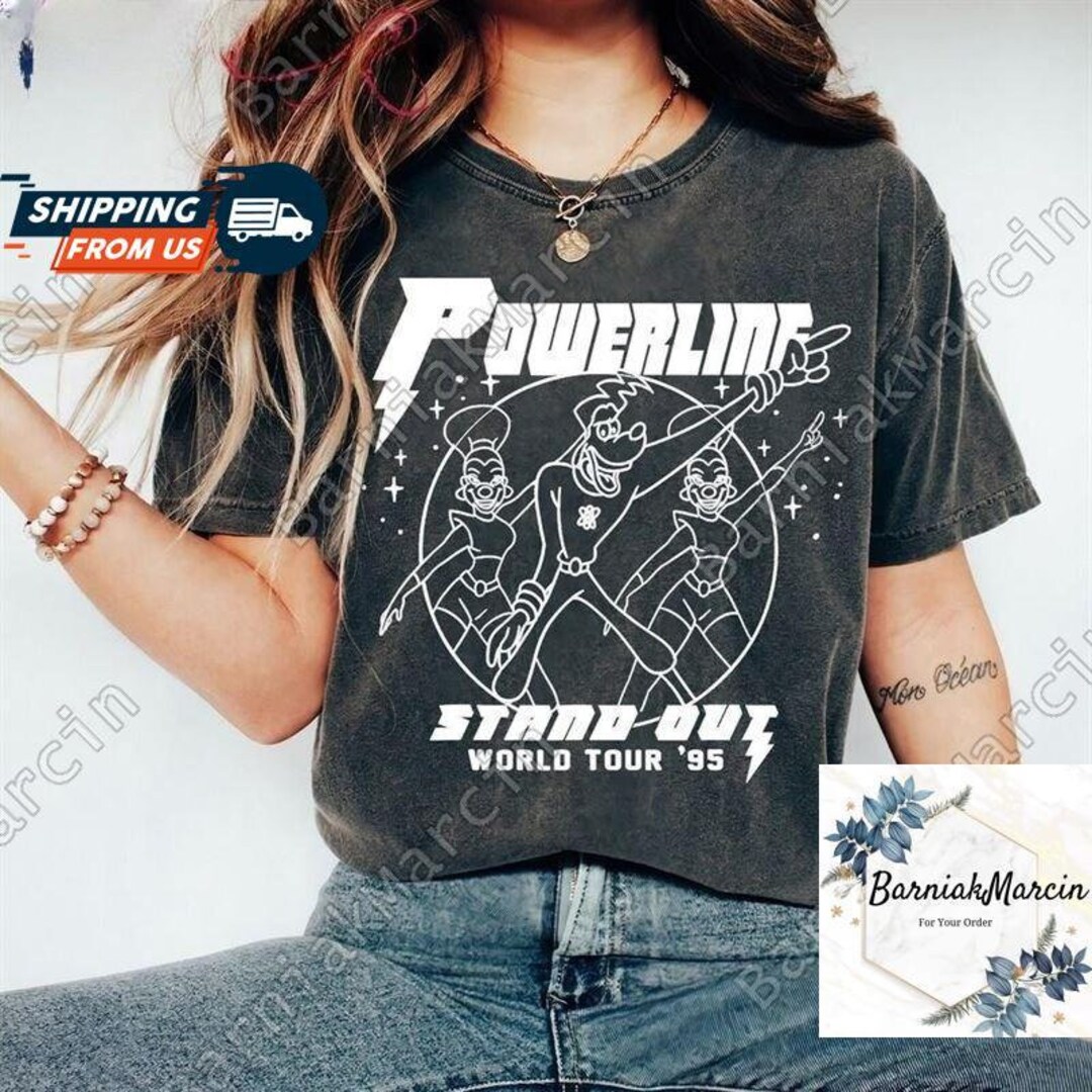 Disney A Goofy Movie Powerline World Tour 95 T-shirt, Max Goofy Roxanne ...