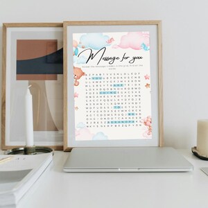 Gender Reveal Word Search Activity, Baby Shower Game - Boy or Girl ...