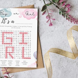 Gender Reveal Word Search Game - Baby Boy or Girl Crossword Puzzle ...