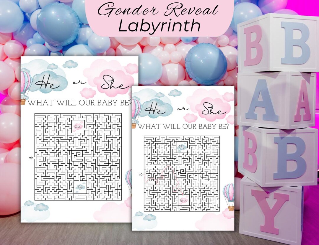Gender Reveal Maze - It's a Boy - It's a Girl Templates-gender Reveal ...