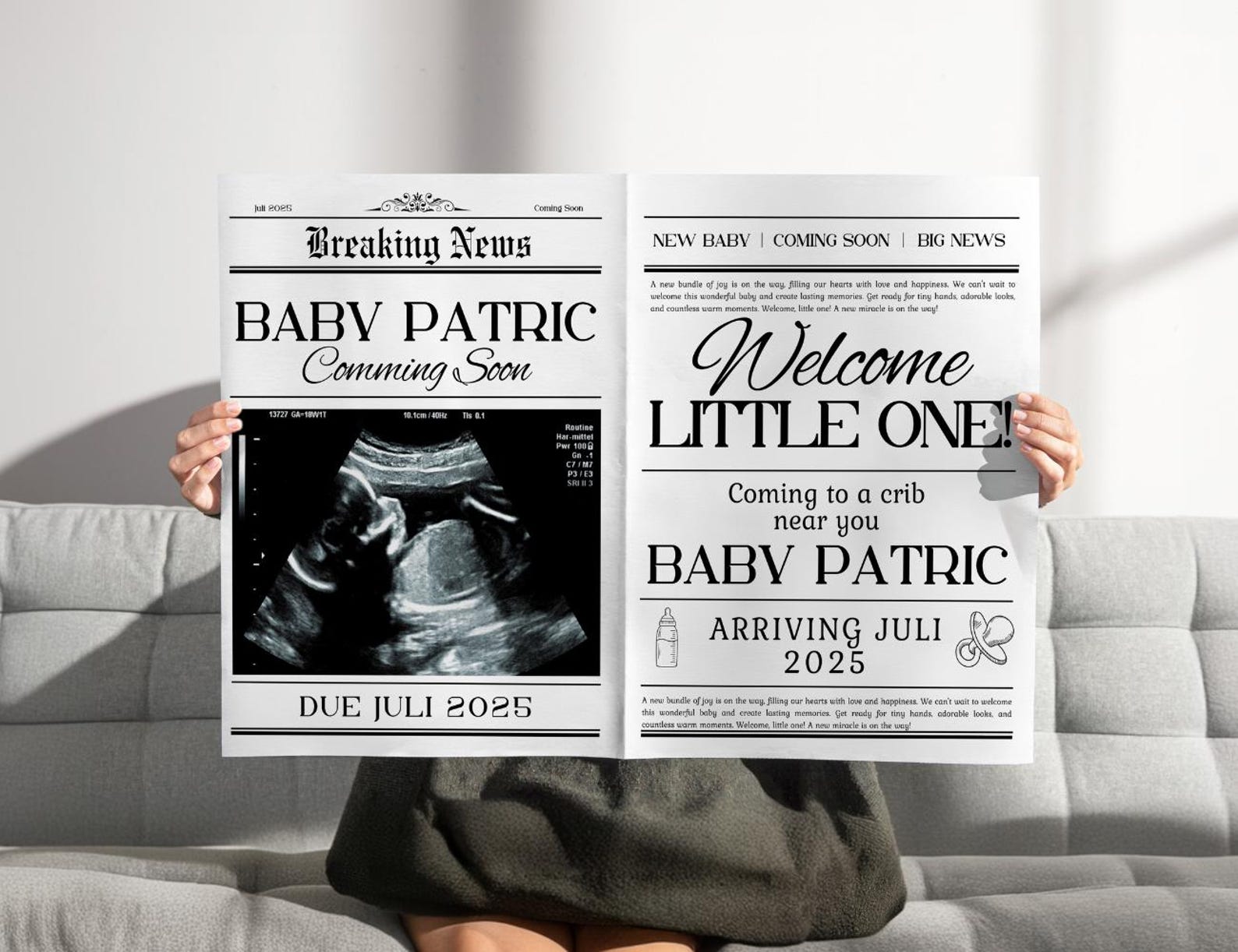 Newspaper Baby Announcement, Newspaper Pregnancy Announcement, Birth ...