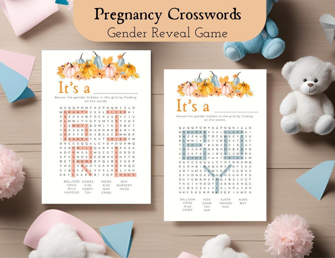 Gender Reveal Word Search, Baby Shower Game (canva Editable) - Etsy