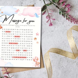 Gender Reveal Word Search Activity, Baby Shower Game - Boy or Girl ...