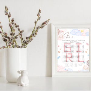 Gender Reveal Crossword Puzzle, Baby Shower Game (canva Editable) - Etsy