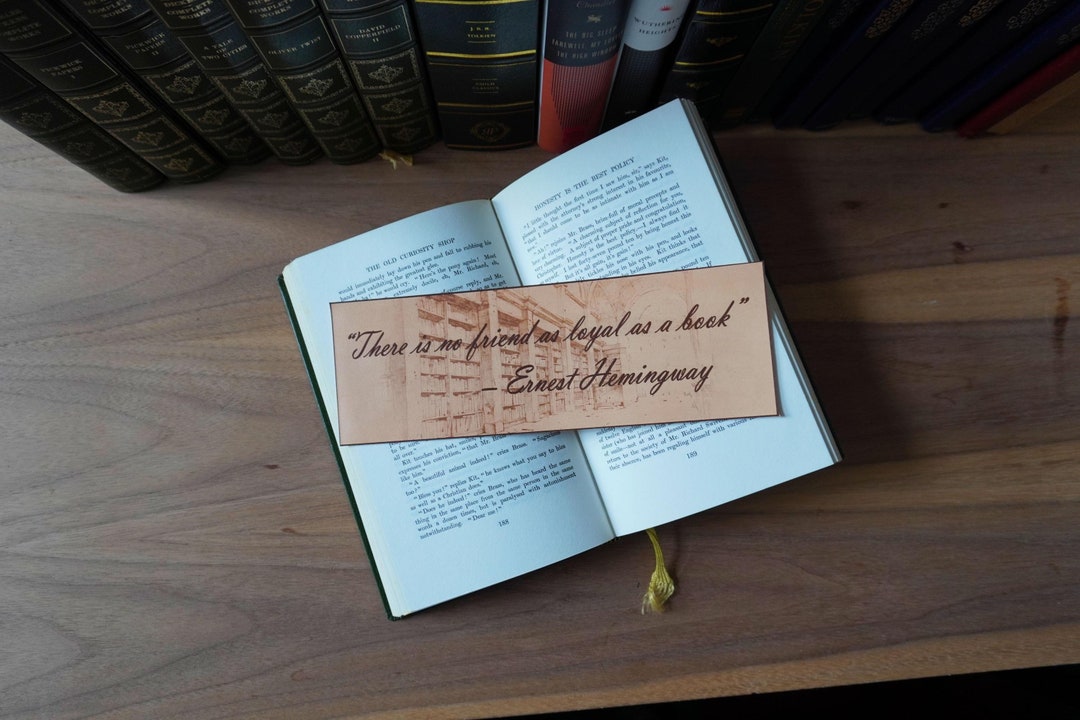 Ernest Hemingway Quote Leather Bookmark a Loyal Friend for Your Books ...