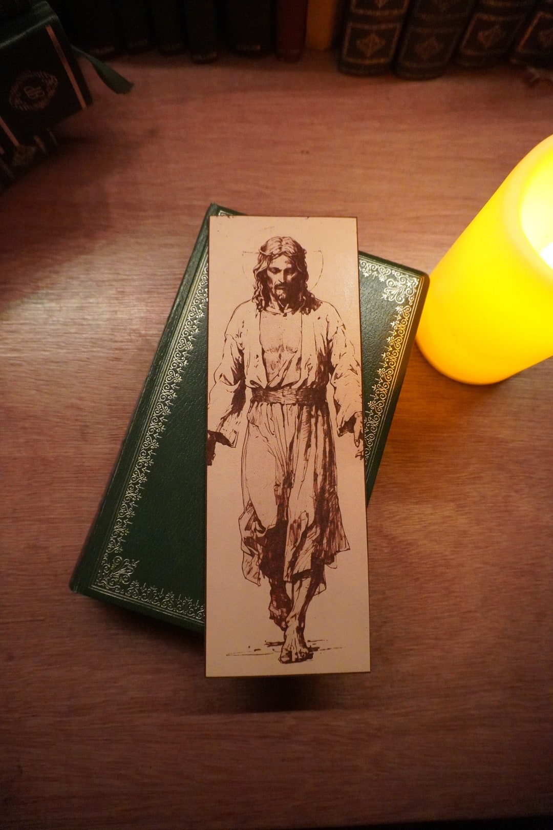 Leather Bookmark - Jesus - Oversized Religious Page Marker - Etsy