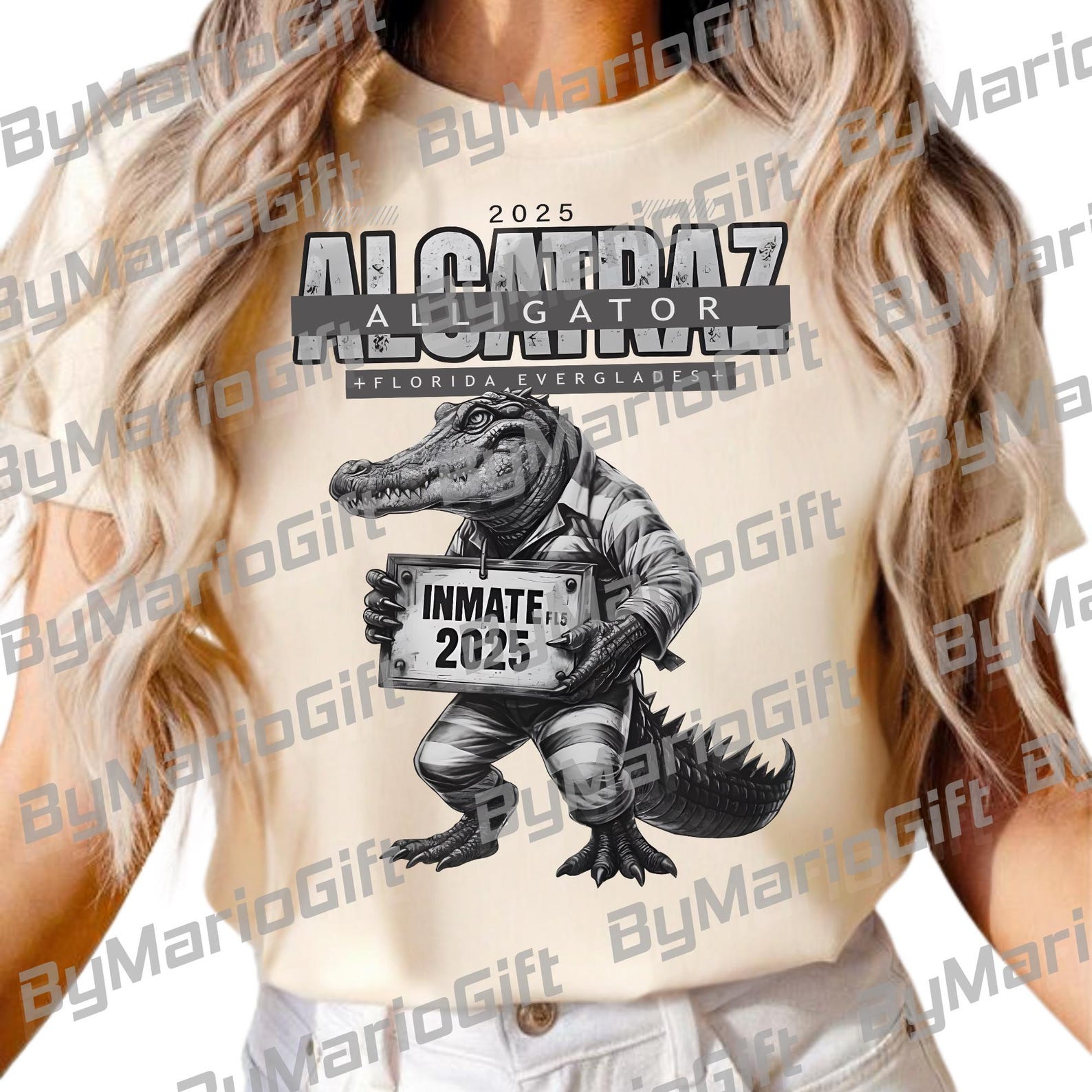 Vintage Meme Gator Prison SVG, Alligator Alcatraz Inmate 2025 Parody ...