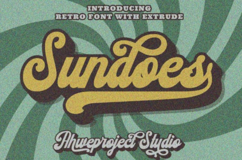 Sundoes Font, Vintage Font, Handwritten Font, Retro Font, Groovy Font ...