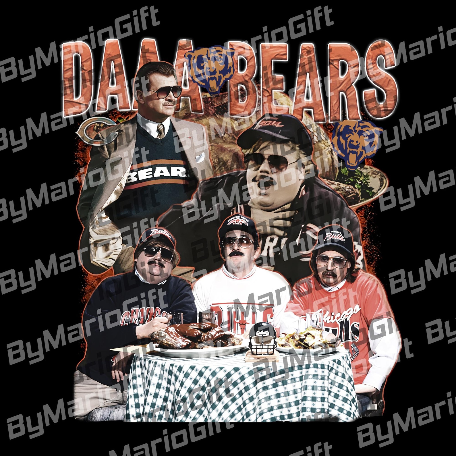 Daaa Bears Bootleg Tribute PNG, Classic Retro Inspired SVG, Chicago ...